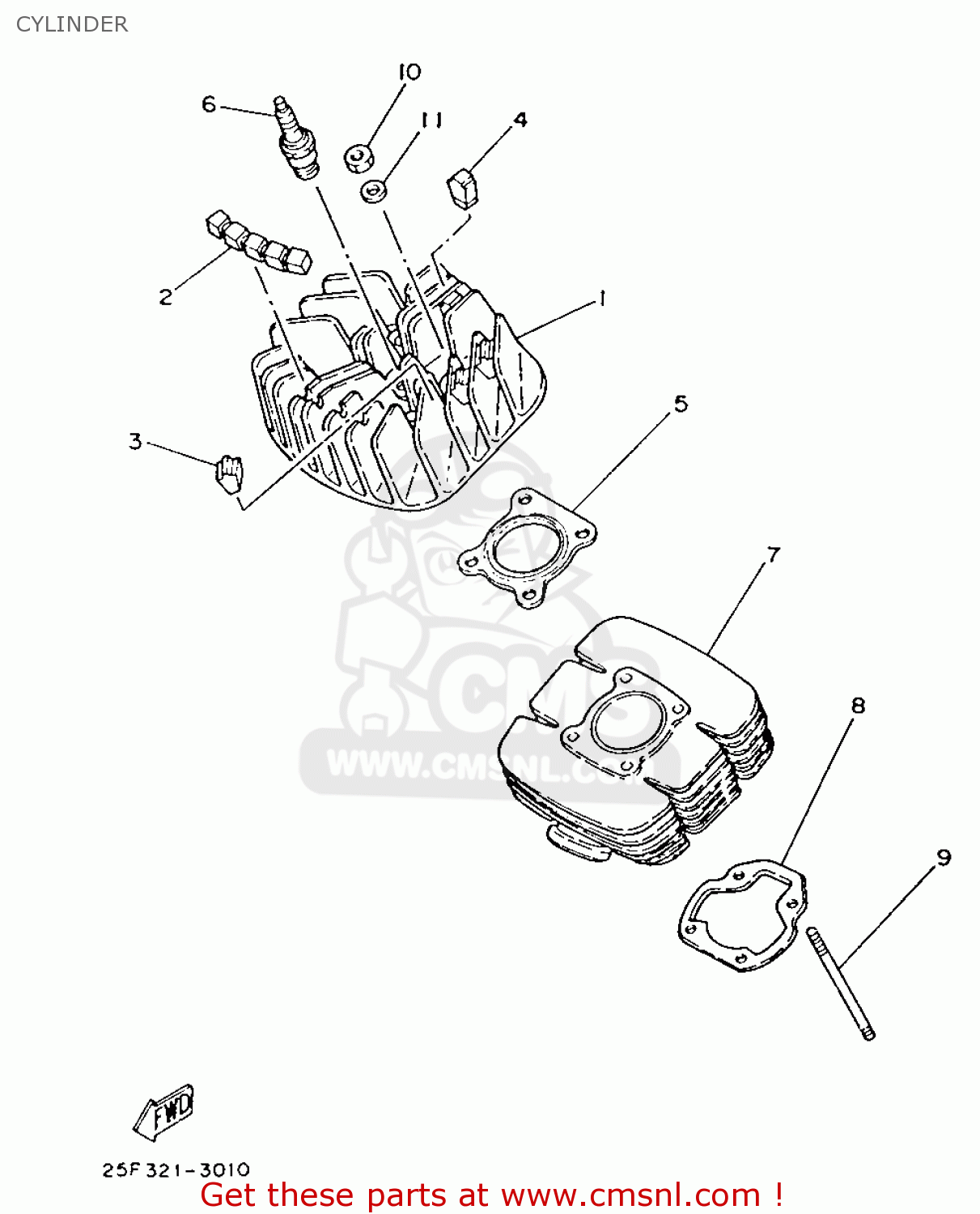 Yamaha TY80 1987 451 ENGLAND 27451-310E1 CYLINDER - buy original ...