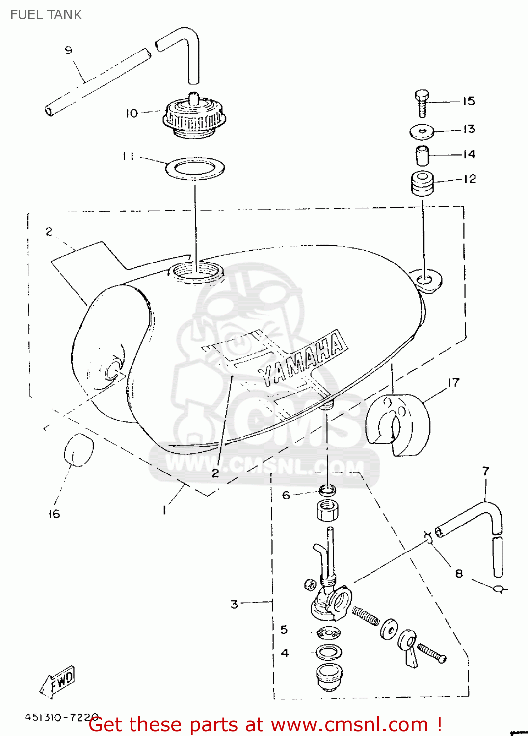 Yamaha TY80 1987 451 ENGLAND 27451-310E1 FUEL TANK - buy original FUEL ...