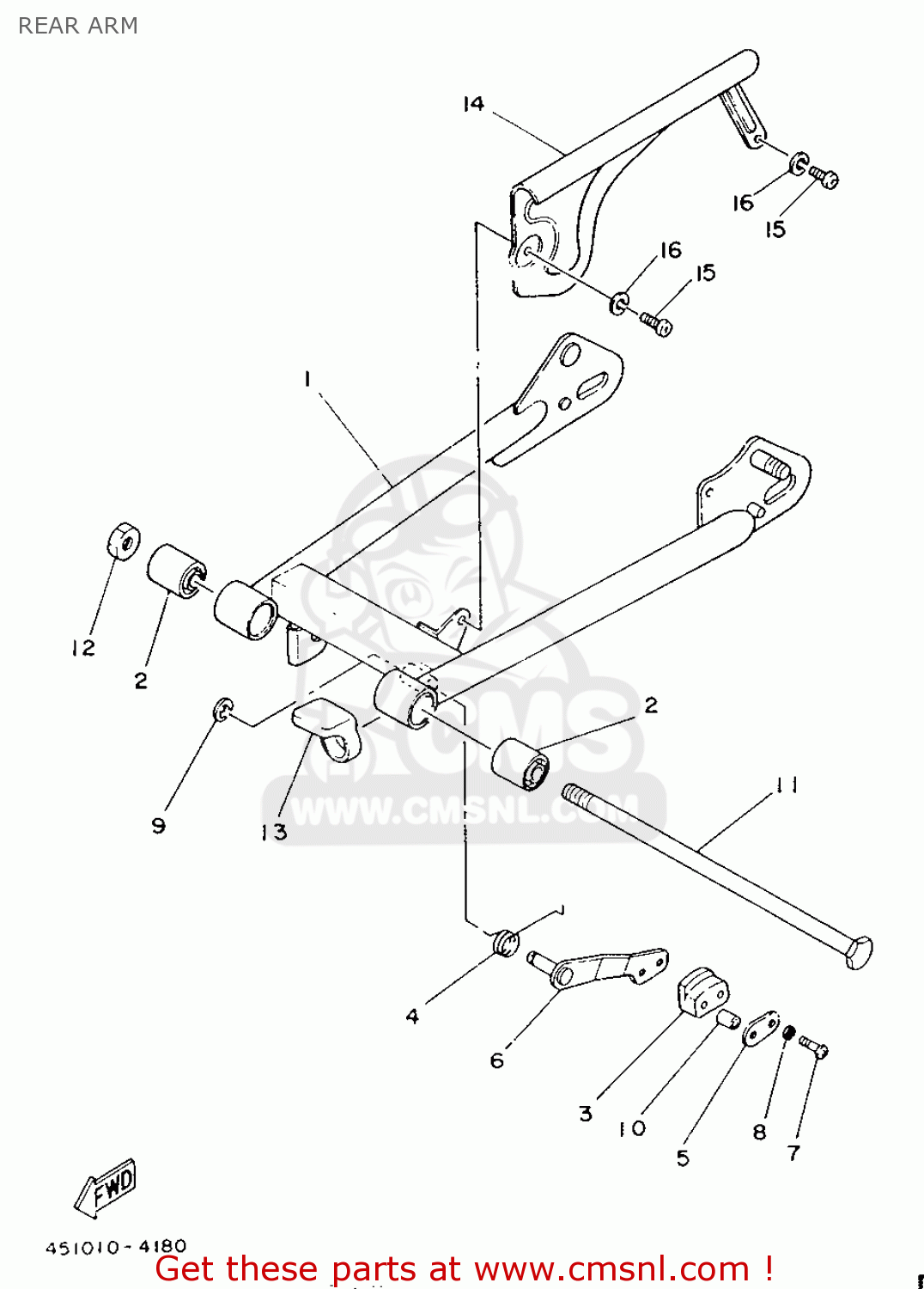 Yamaha TY80 1987 451 ENGLAND 27451-310E1 REAR ARM - buy original REAR ...