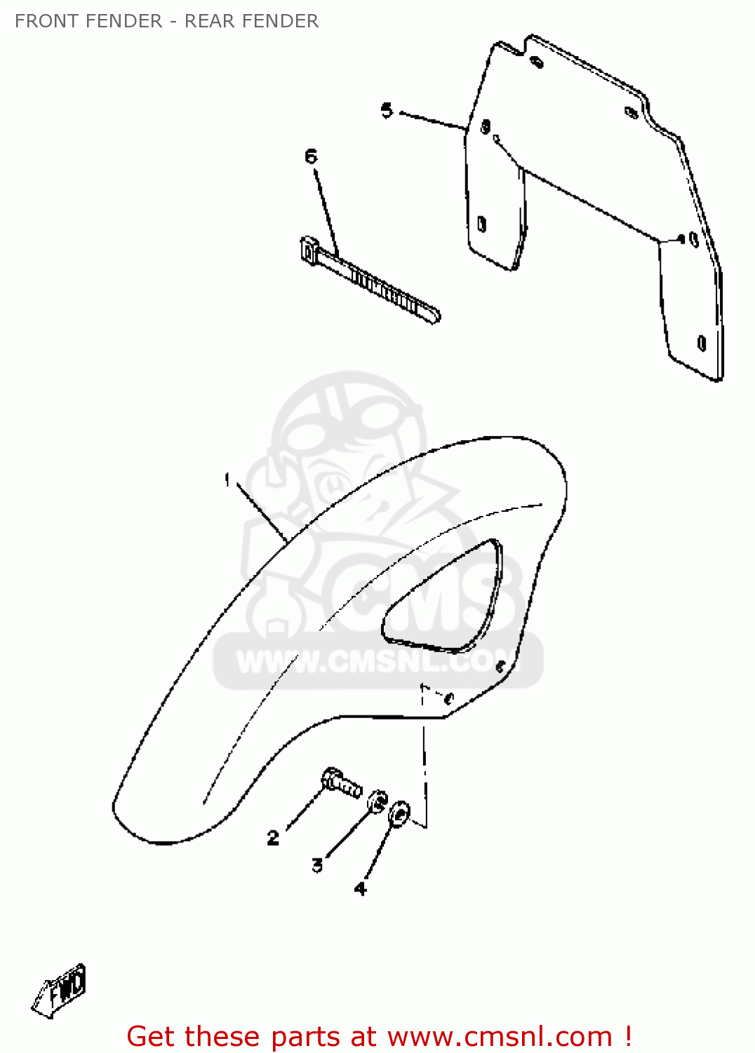 Yamaha TZ250 1981 (B) USA FRONT FENDER - REAR FENDER - buy original ...