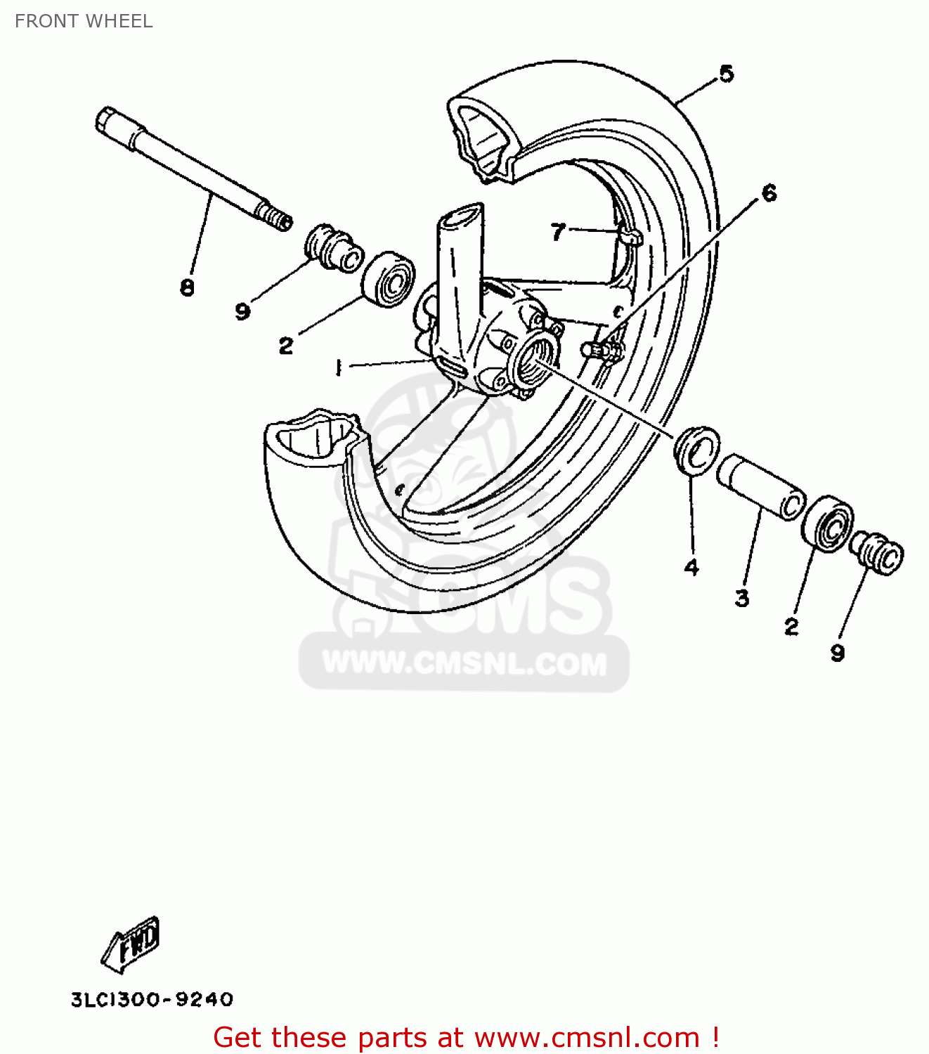 Yamaha TZ250 1989 3LC1 EUROPE 293LC-300E1 FRONT WHEEL - buy original ...
