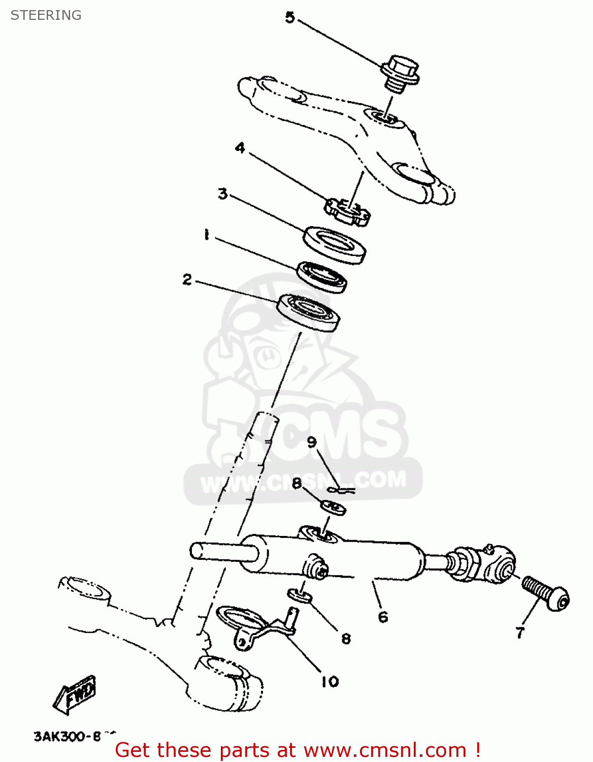 Yamaha TZ250 1990 3TC1 EUROPE 203TC-300E1 STEERING - buy original ...