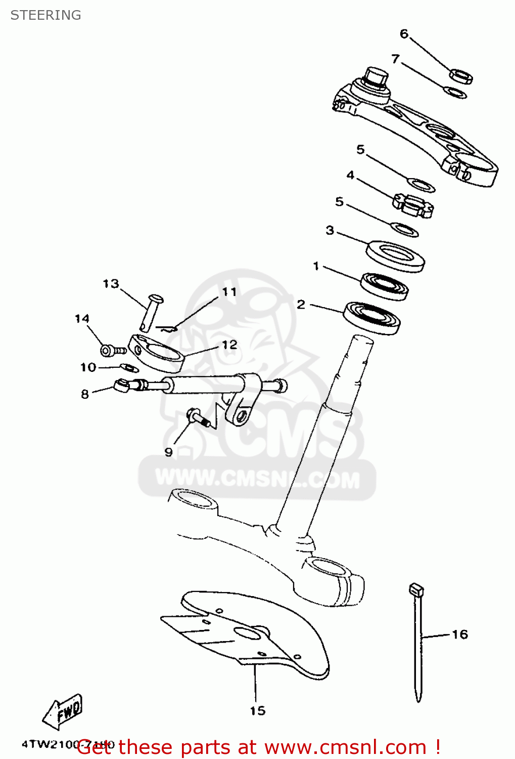 Yamaha TZ250 1997 4TW2 CANADA 274TW-100E1A STEERING - buy original ...
