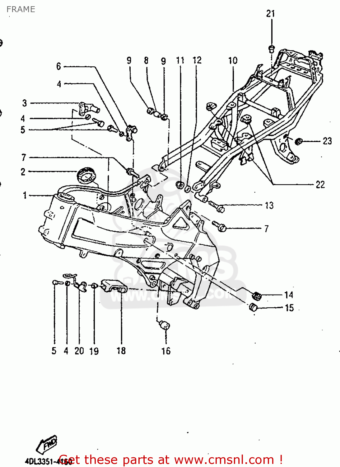 Yamaha TZR125RR 1994 4DL3 ITALY 244DL-354E1 FRAME - buy original FRAME ...