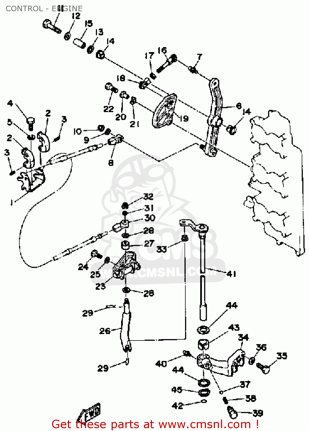 Yamaha V-6 EXCEL F 1989 CONTROL - ENGINE - buy original CONTROL ...