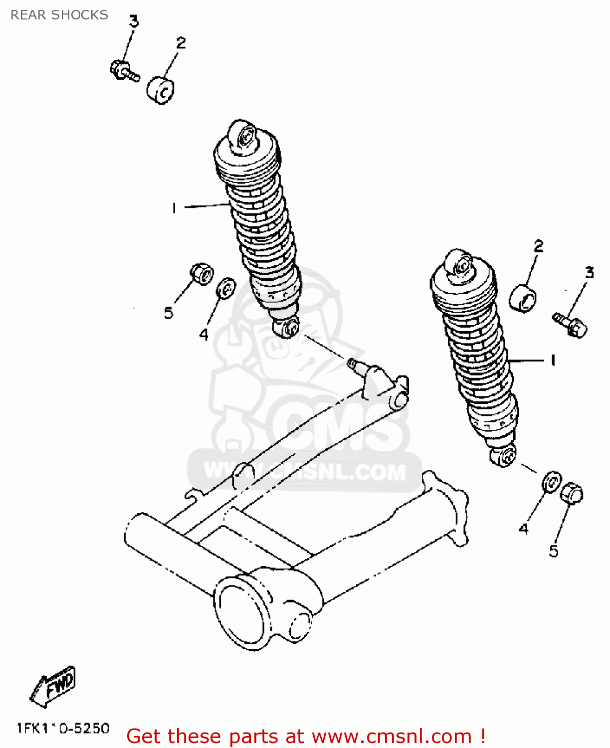 Yamaha V-MAX1200 1985 (F) USA REAR SHOCKS - buy original REAR SHOCKS ...