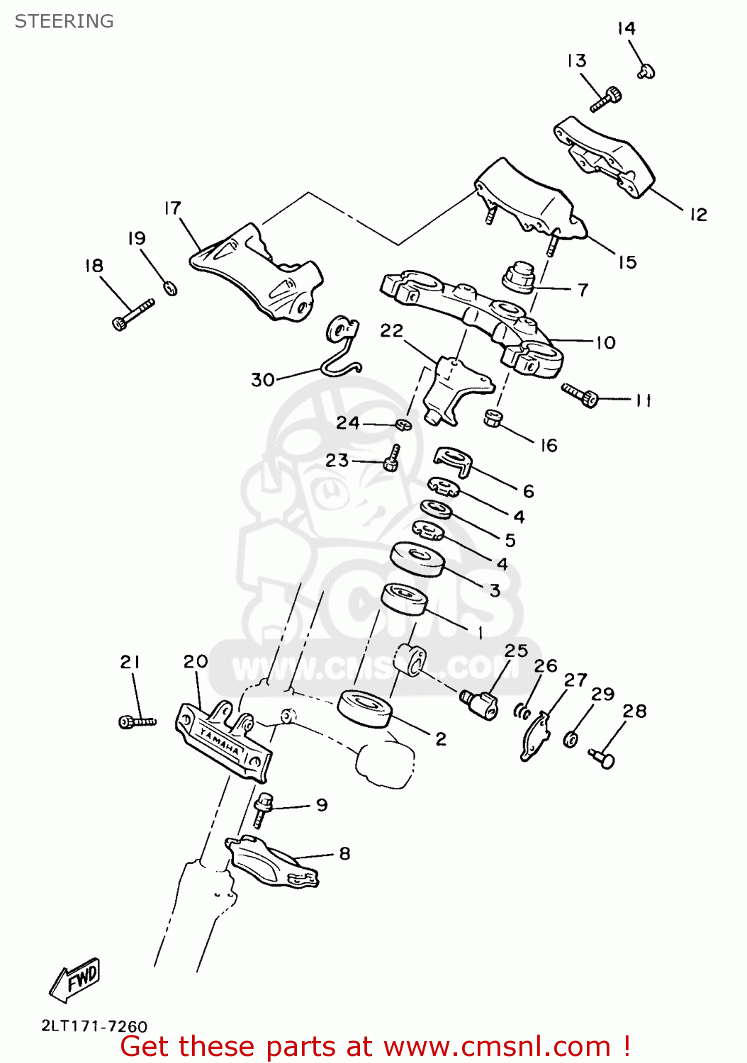 Yamaha V-MAX1200 1998 (W) USA STEERING - buy original STEERING spares ...
