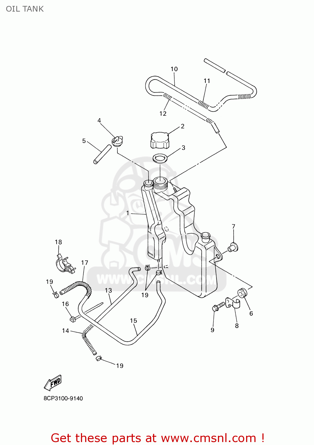 Yamaha VT700/600F 2001 OIL TANK - buy original OIL TANK spares online