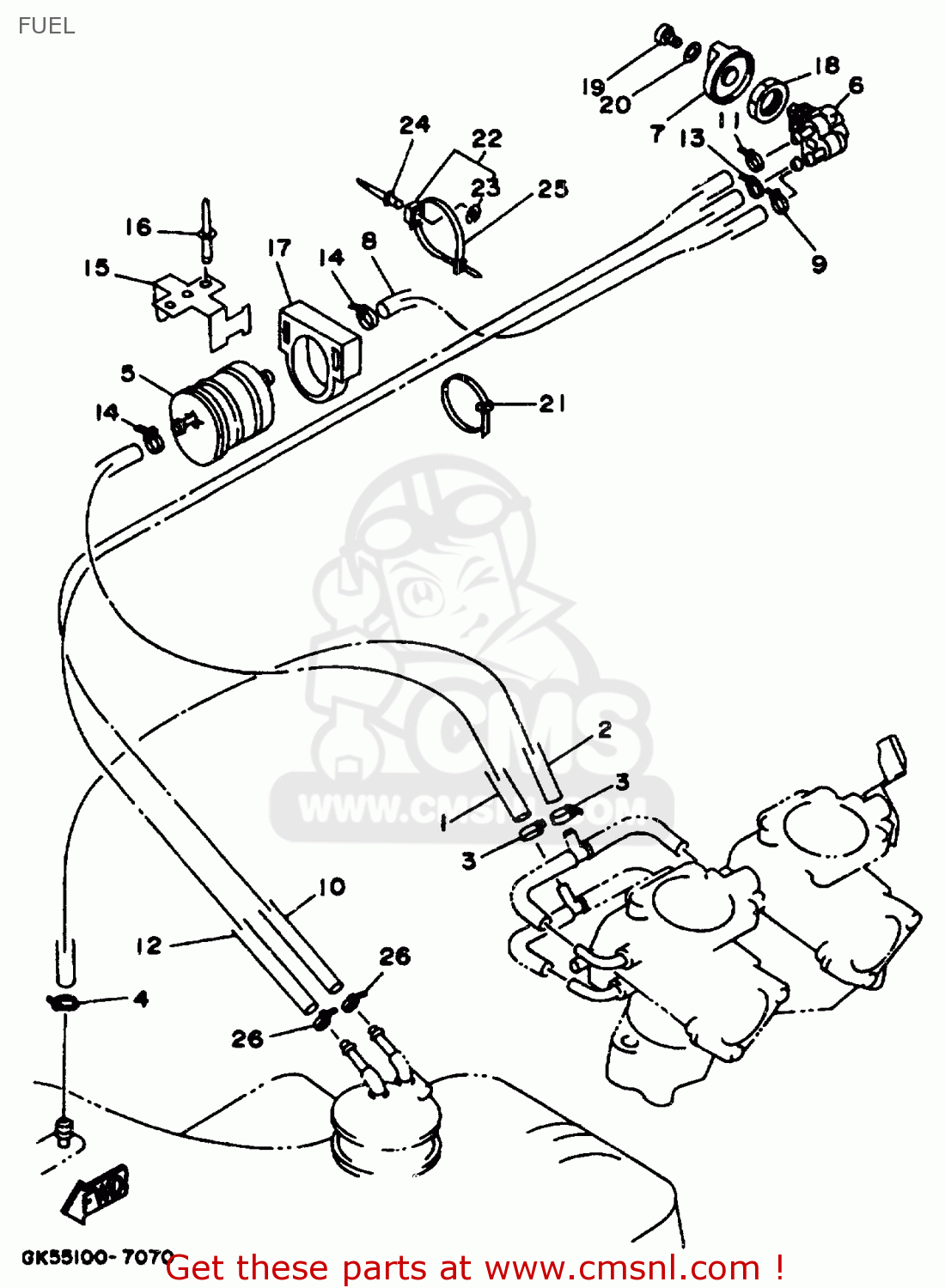 Yamaha WB760V WAVE BLASTER 1997 FUEL - buy original FUEL spares online
