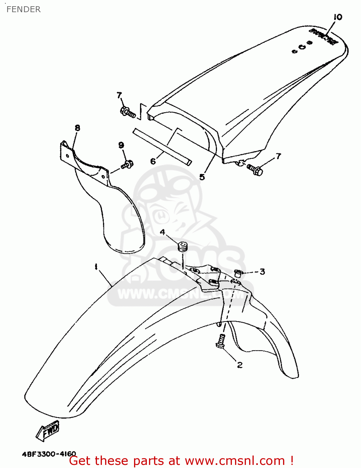 Yamaha WR200RG/WR200 1995 4BF4 EUROPE 254BF-300E1 FENDER - buy original ...
