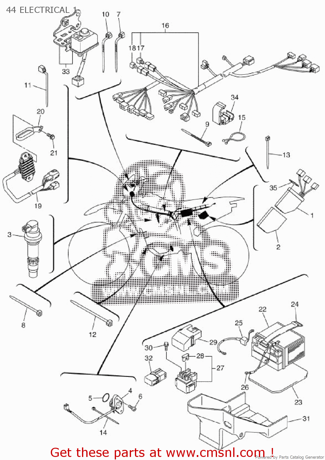 Yamaha WR250F 2009 5UMR EUROPE 1H5UM-100E1 44 ELECTRICAL 1 - buy ...