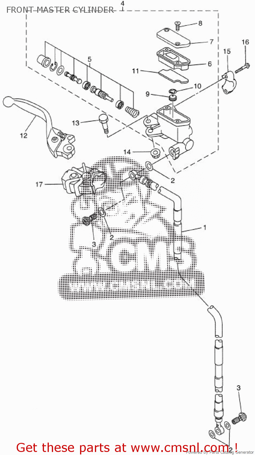 Yamaha WR450F 2019 B7R4 EUROPE 1UB7R-300E1 FRONT MASTER CYLINDER - buy ...