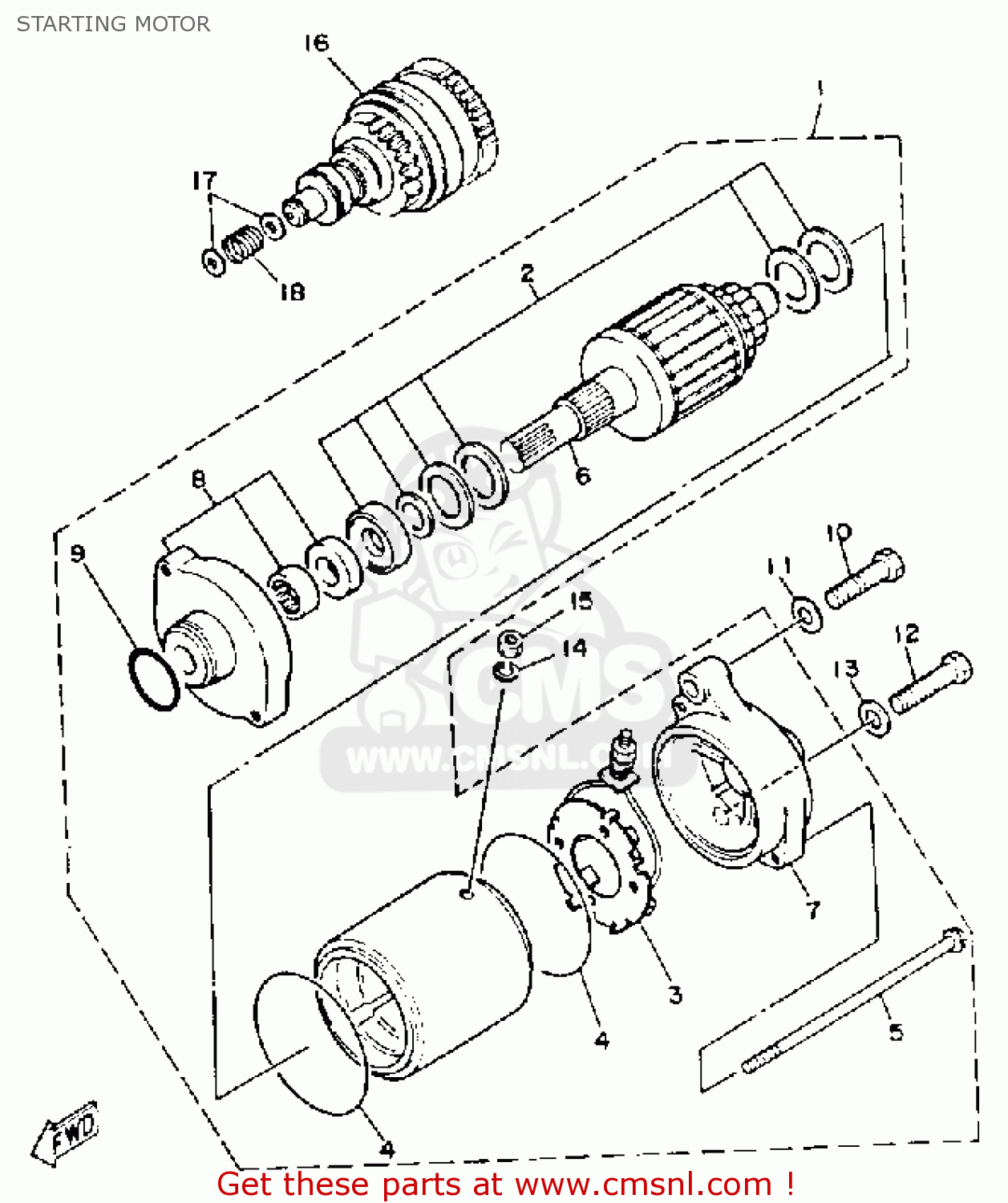 Yamaha WRB650R 1993 FN8 WAVERUNNER STARTING MOTOR - buy original ...