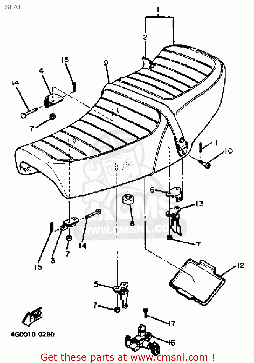Yamaha XJ550R SECA 1983 (D) USA SEAT - buy original SEAT spares online
