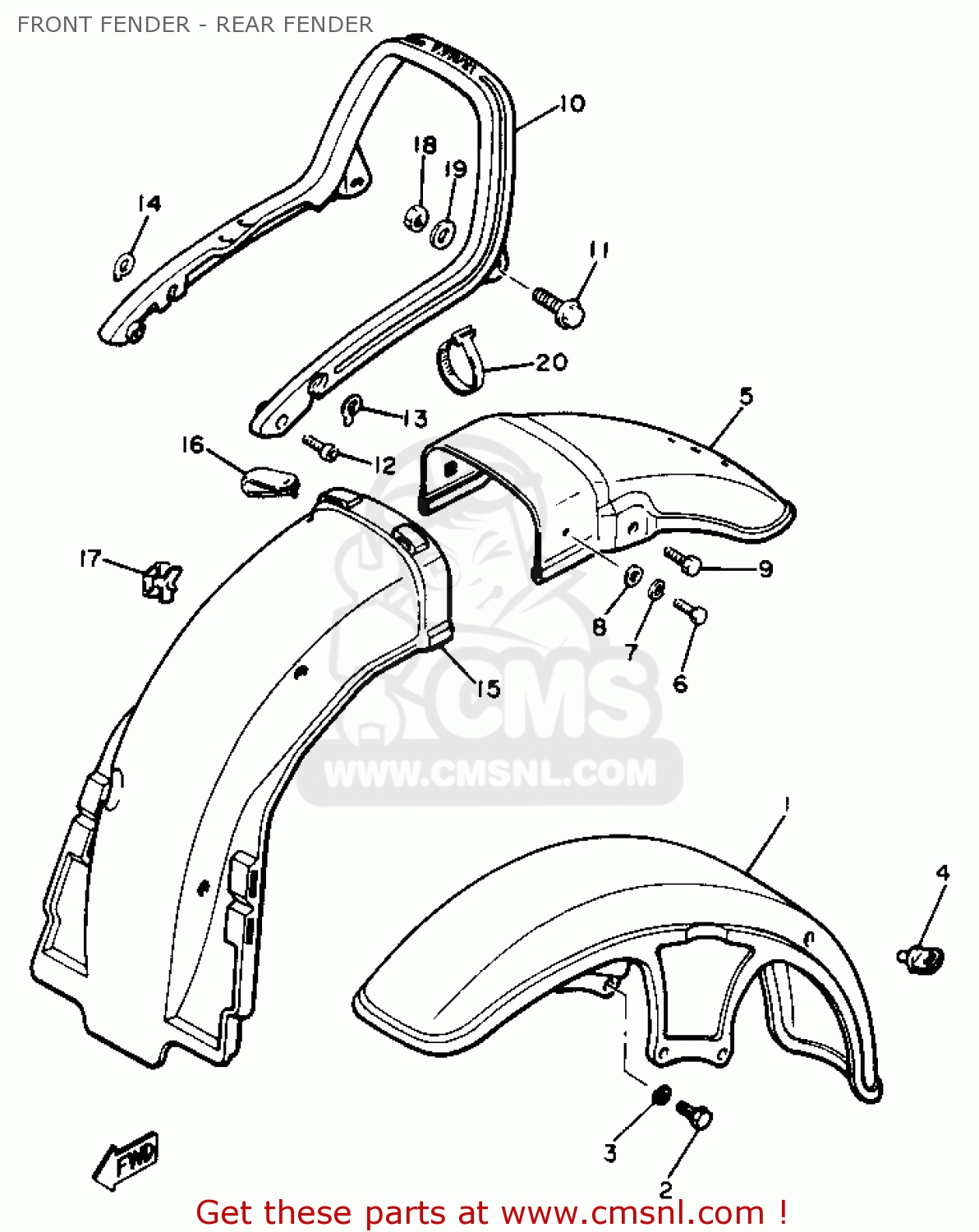 Yamaha XJ650L MIDNIGHTMAXIM 1981 (B) USA FRONT FENDER - REAR FENDER - buy original FRONT FENDER ...