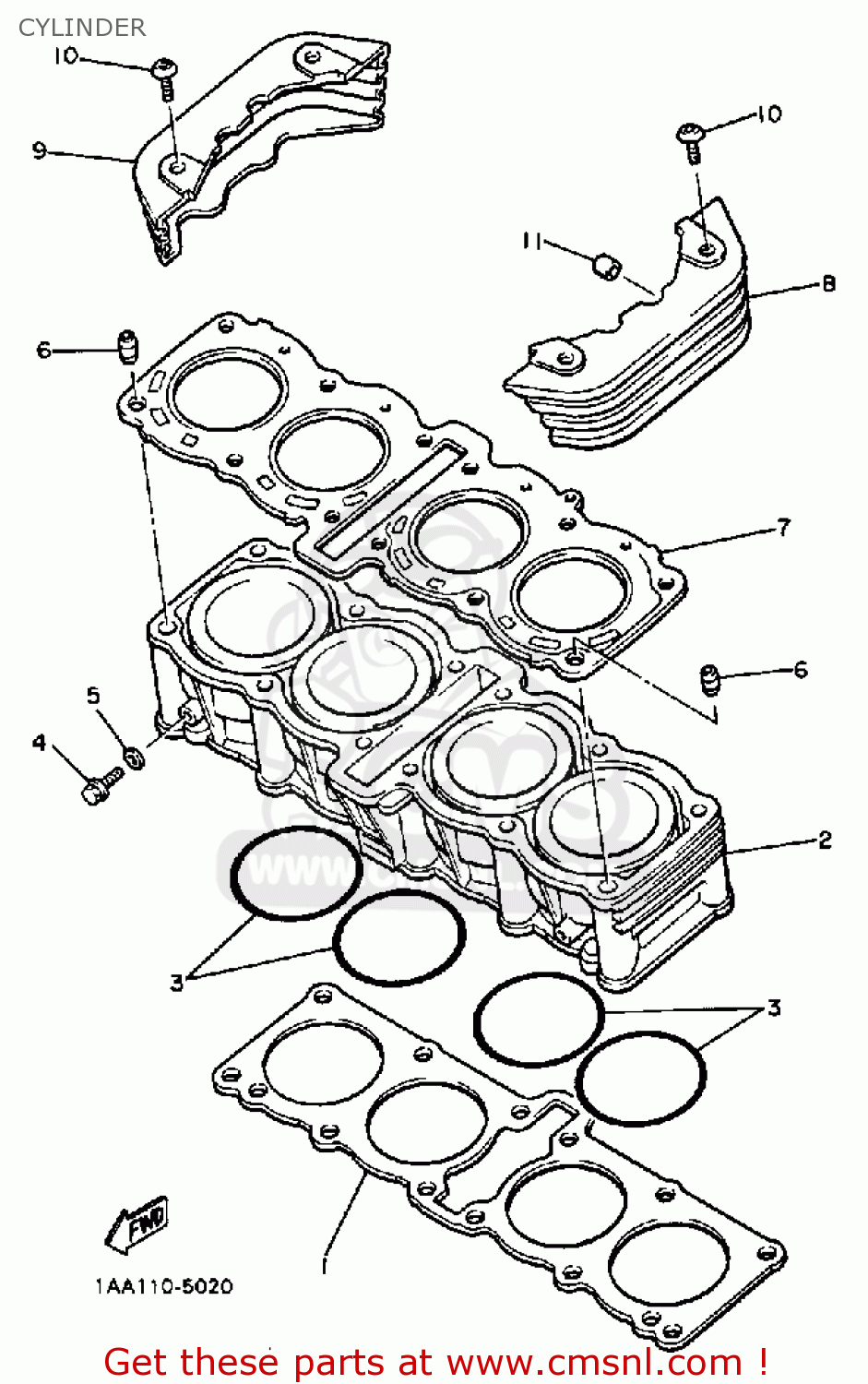 Yamaha XJ700X MAXIM 1986 (G) USA CYLINDER - buy original CYLINDER ...