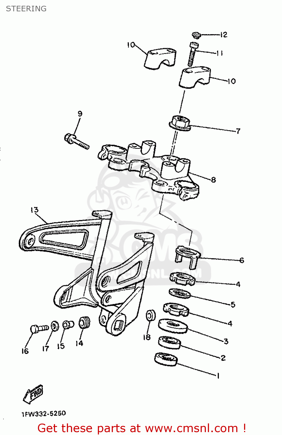 Yamaha XJ900 1986 1FW FRANCE 261FW-351F1 STEERING - buy original ...