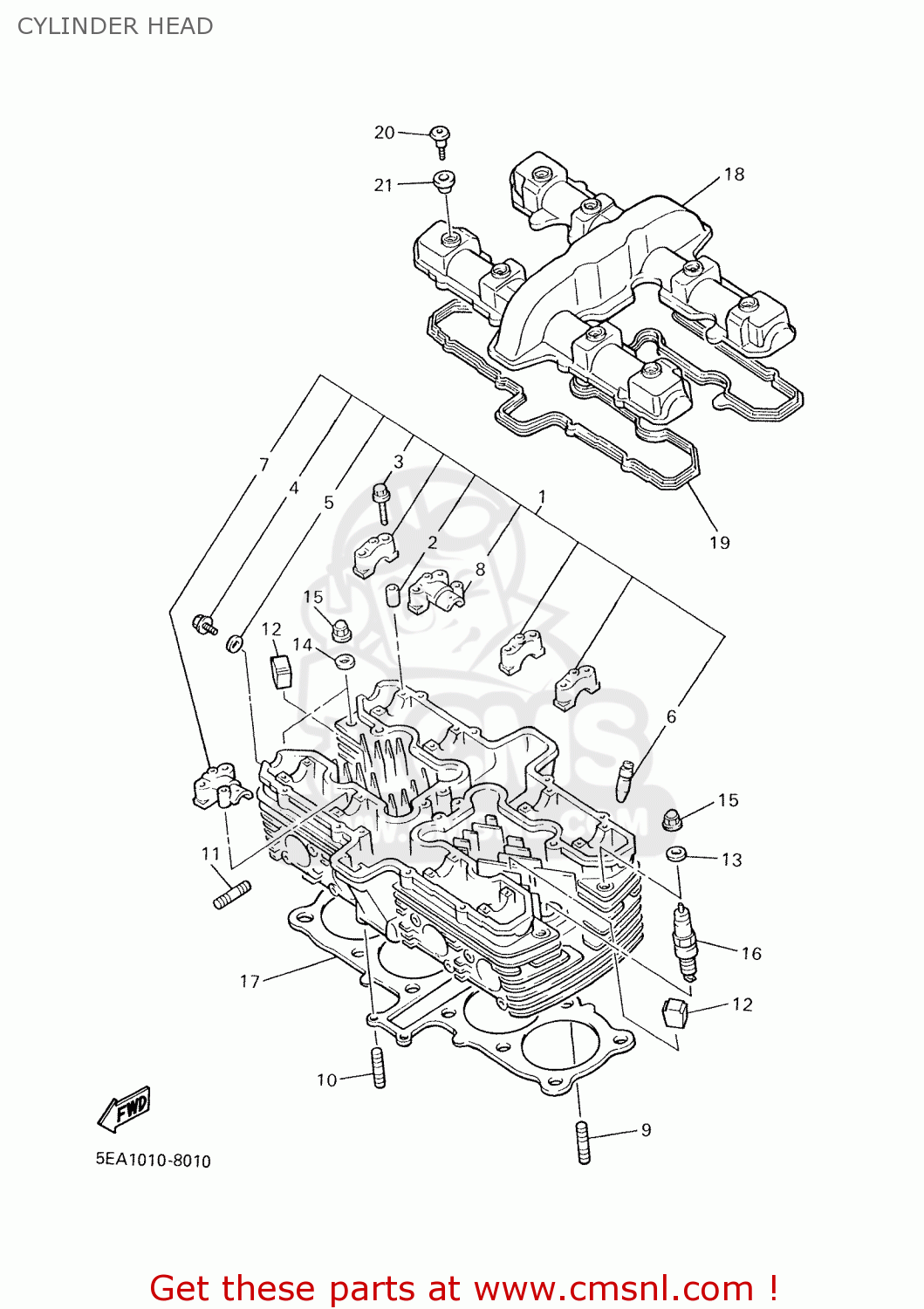 Yamaha XJR1300 2000 5EAB HOLLAND 105EA-300E1 CYLINDER HEAD - buy ...