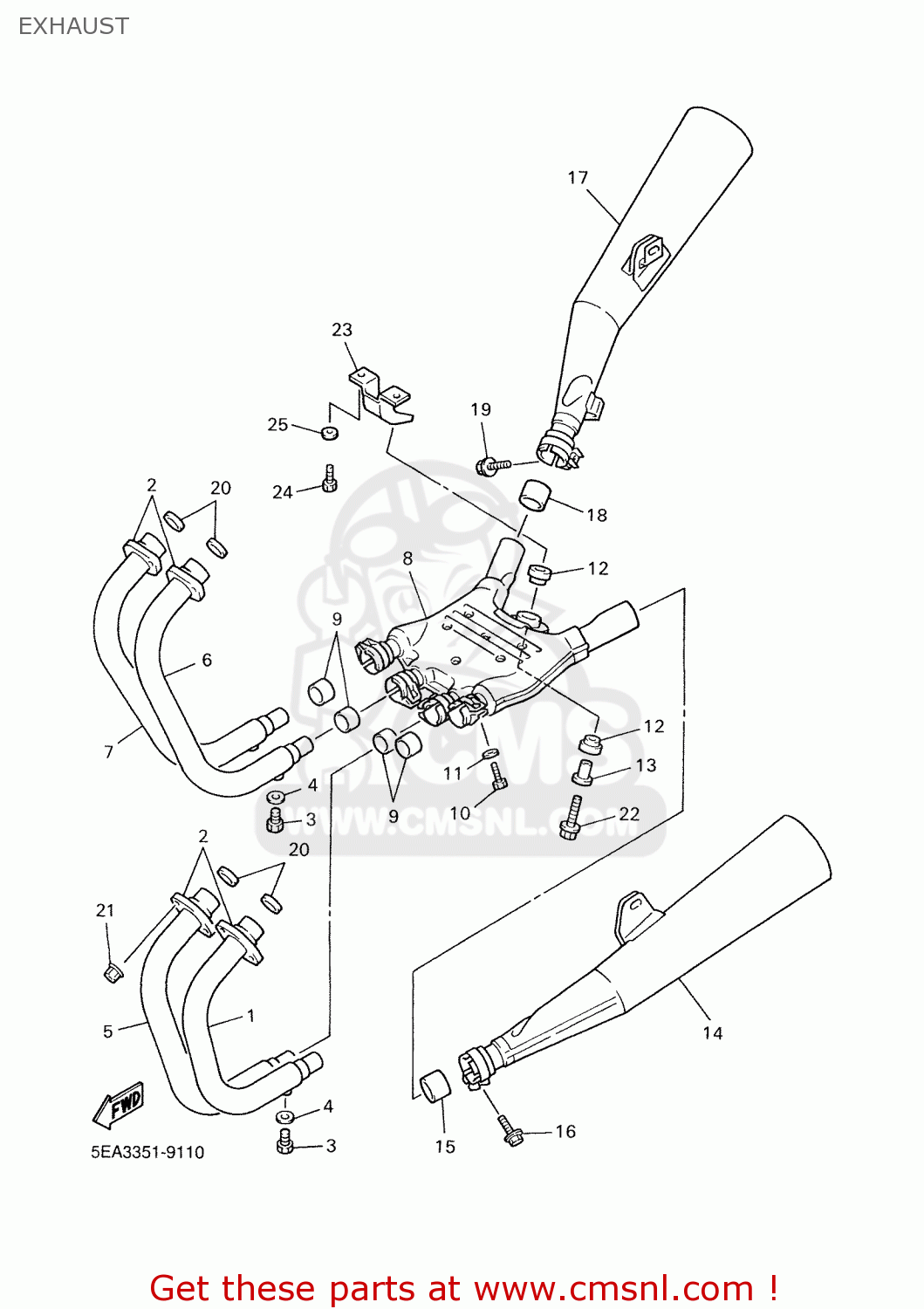 Yamaha XJR1300 2002 5EAT SWEDEN 1A5EA-300E2 EXHAUST - buy original ...