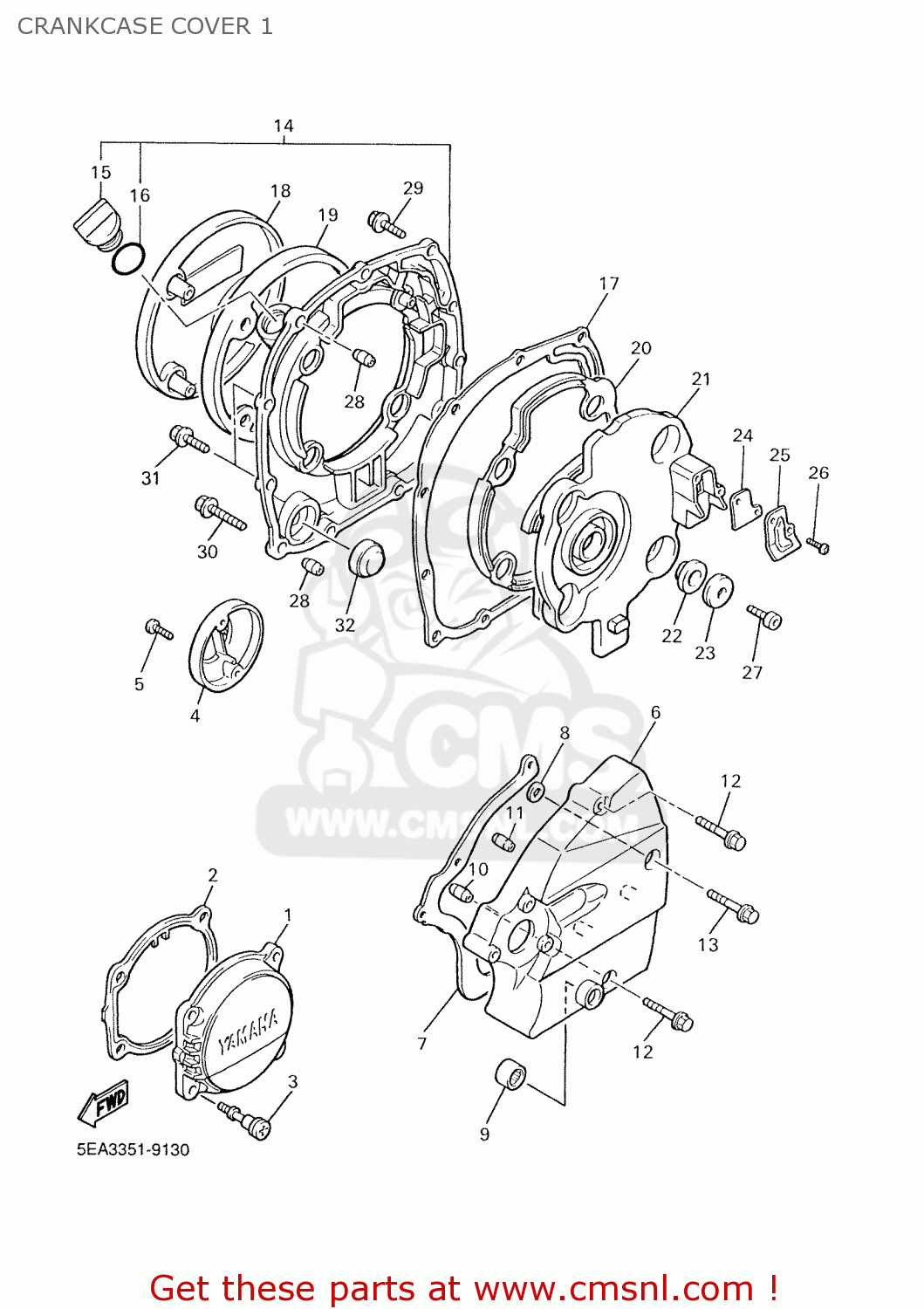 Yamaha XJR1300SP 2001 5EAM BELGIUM 115EA-300EA CRANKCASE COVER 1 - buy ...
