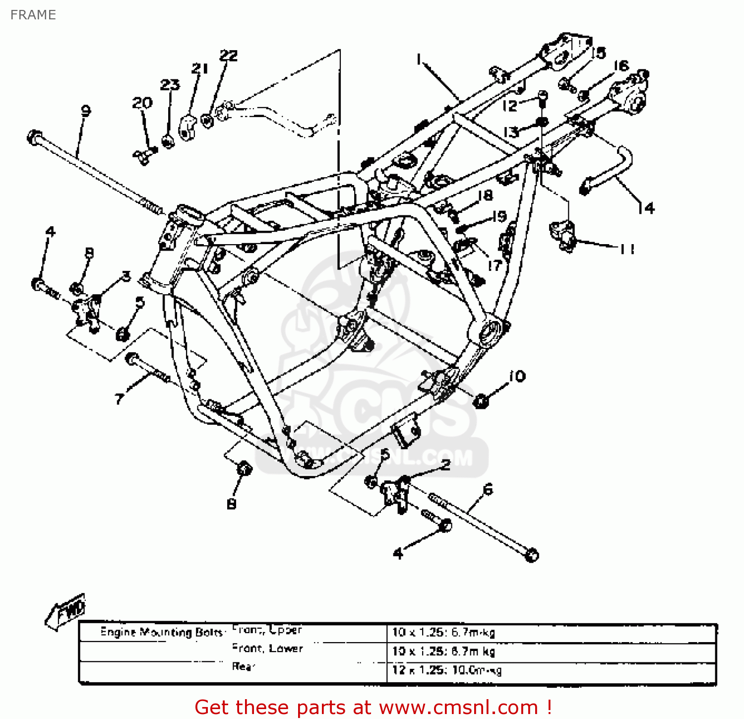 Yamaha XS1100 1979 USA FRAME - buy original FRAME spares online