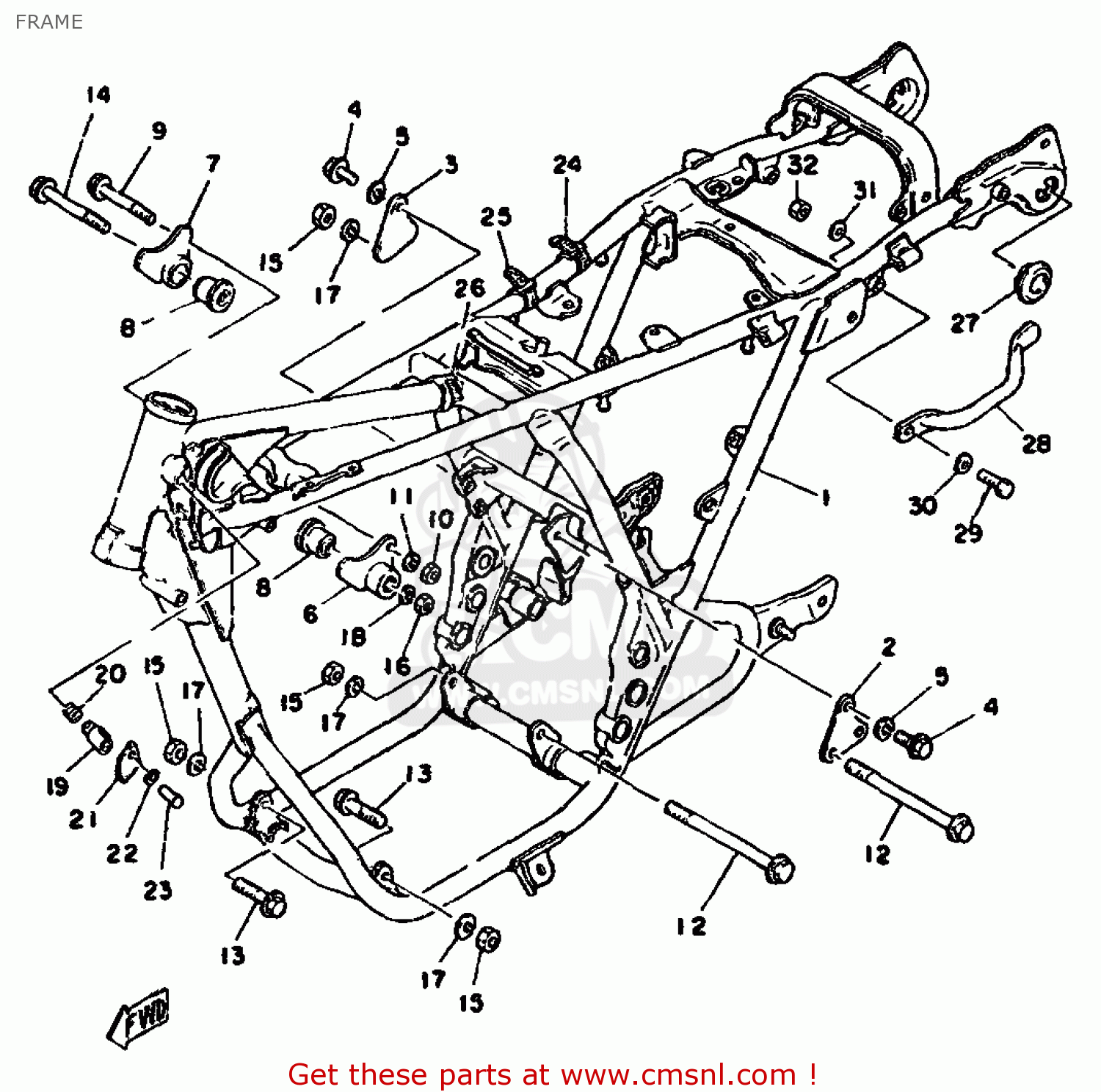 Yamaha XS400 1979 3N7 EUROPE 293N6-300E1 FRAME - buy original FRAME ...