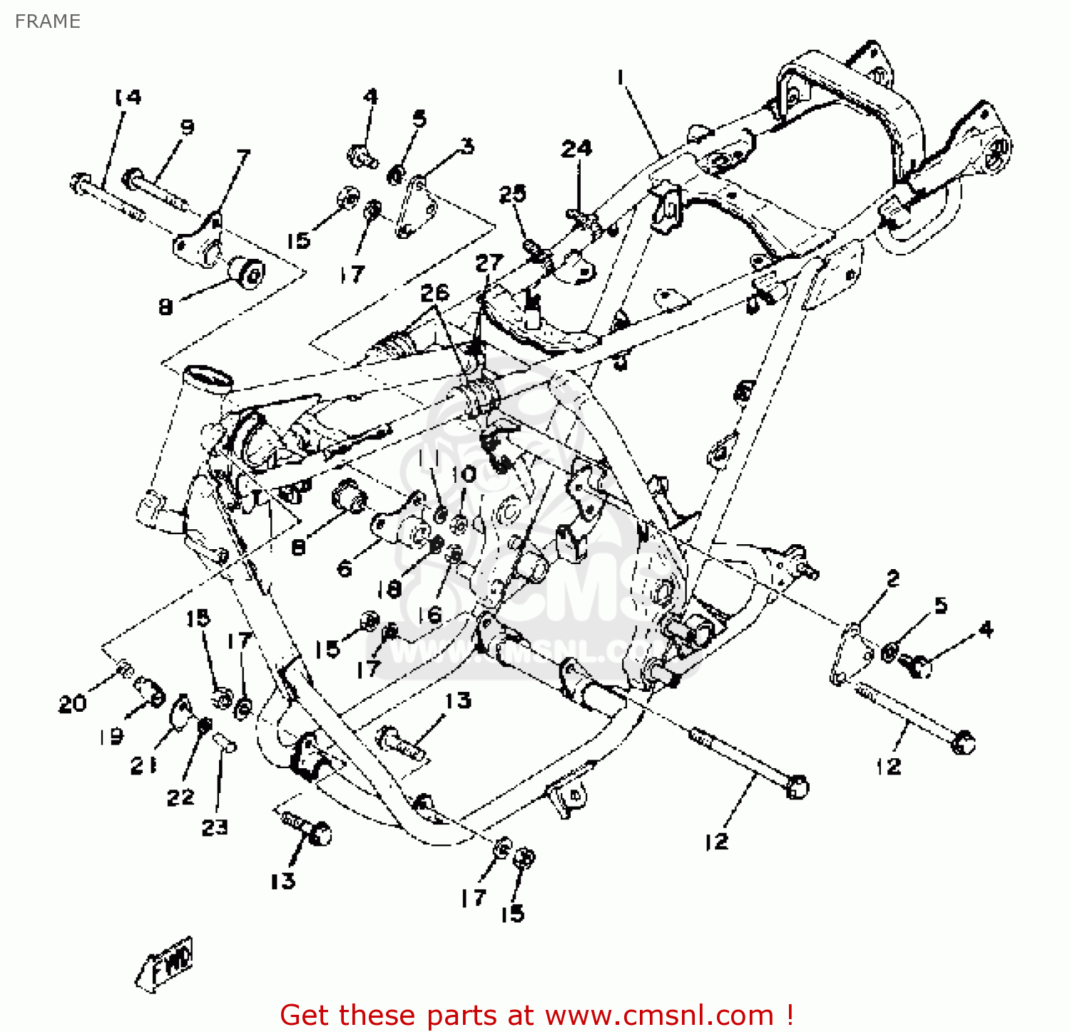Yamaha XS400-2 1978 USA FRAME - buy original FRAME spares online