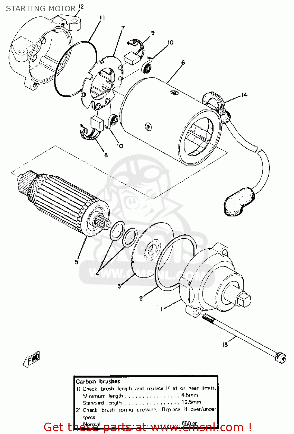 Yamaha XS500 1975 USA STARTING MOTOR - buy original STARTING MOTOR ...
