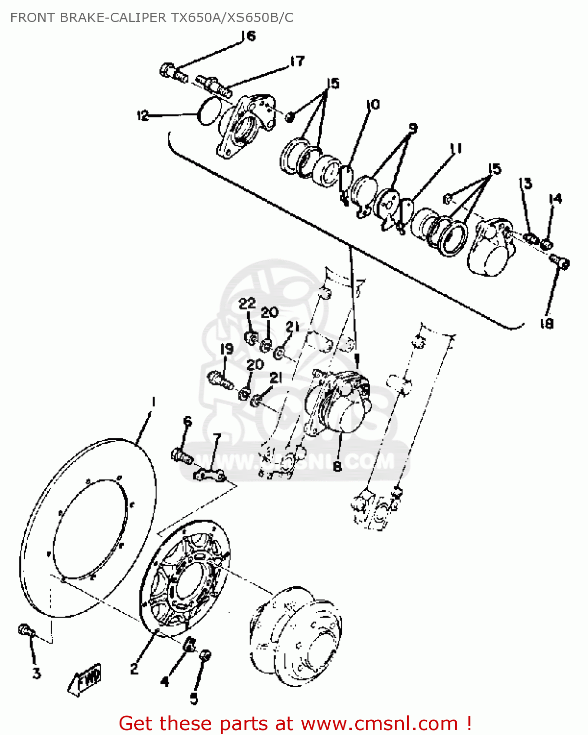 Yamaha Yamaha XS650 1975 USA parts lists and schematics