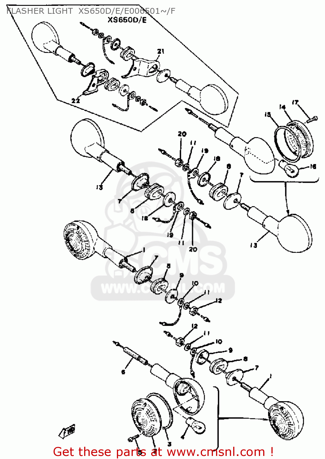Yamaha Yamaha XS650 1978 USA parts lists and schematics