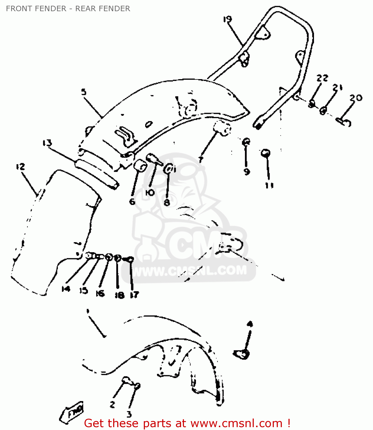 Yamaha XS650 1981 (B) USA FRONT FENDER - REAR FENDER - buy original ...