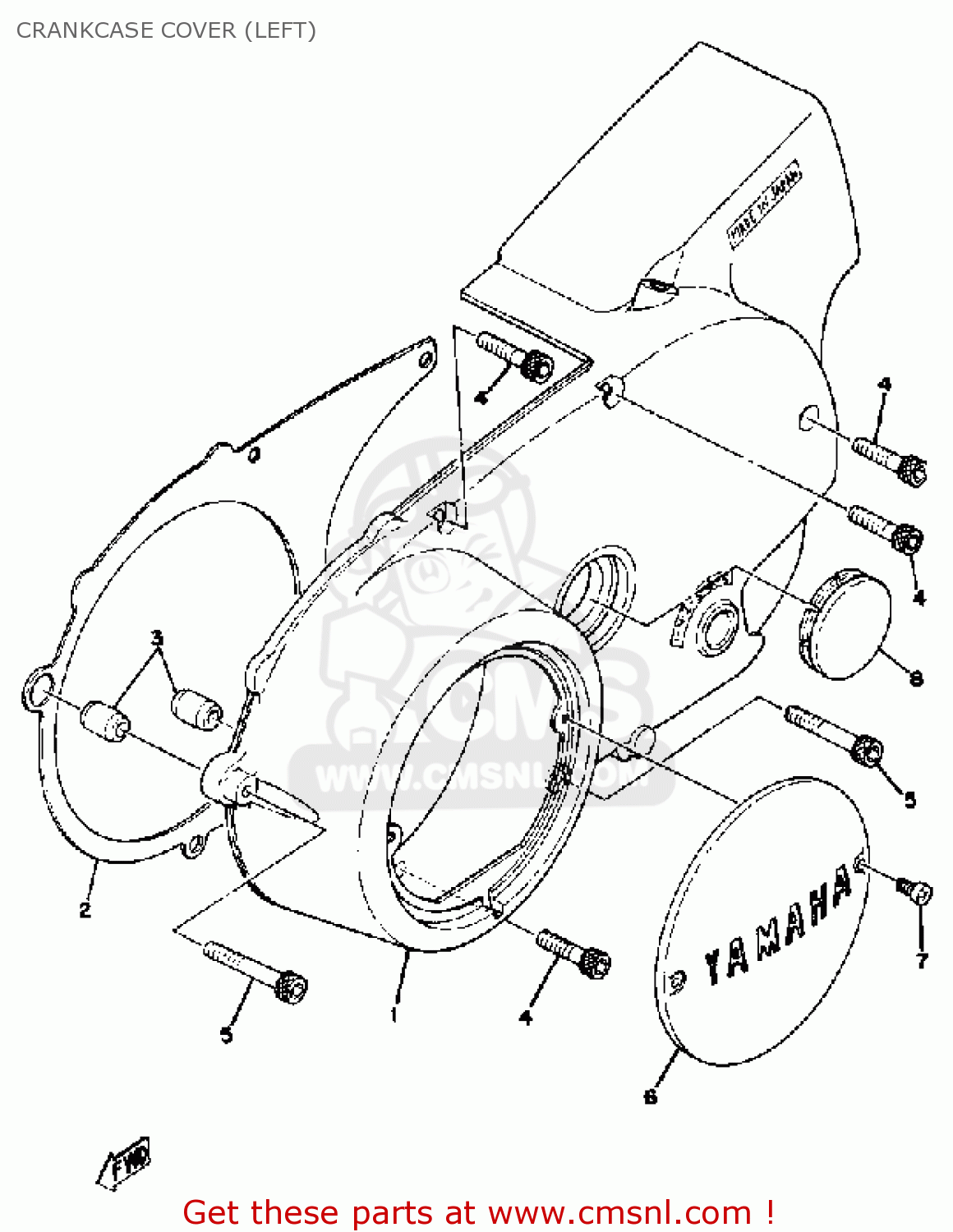 Yamaha XS650S 1979 USA CRANKCASE COVER (LEFT) - buy original CRANKCASE ...