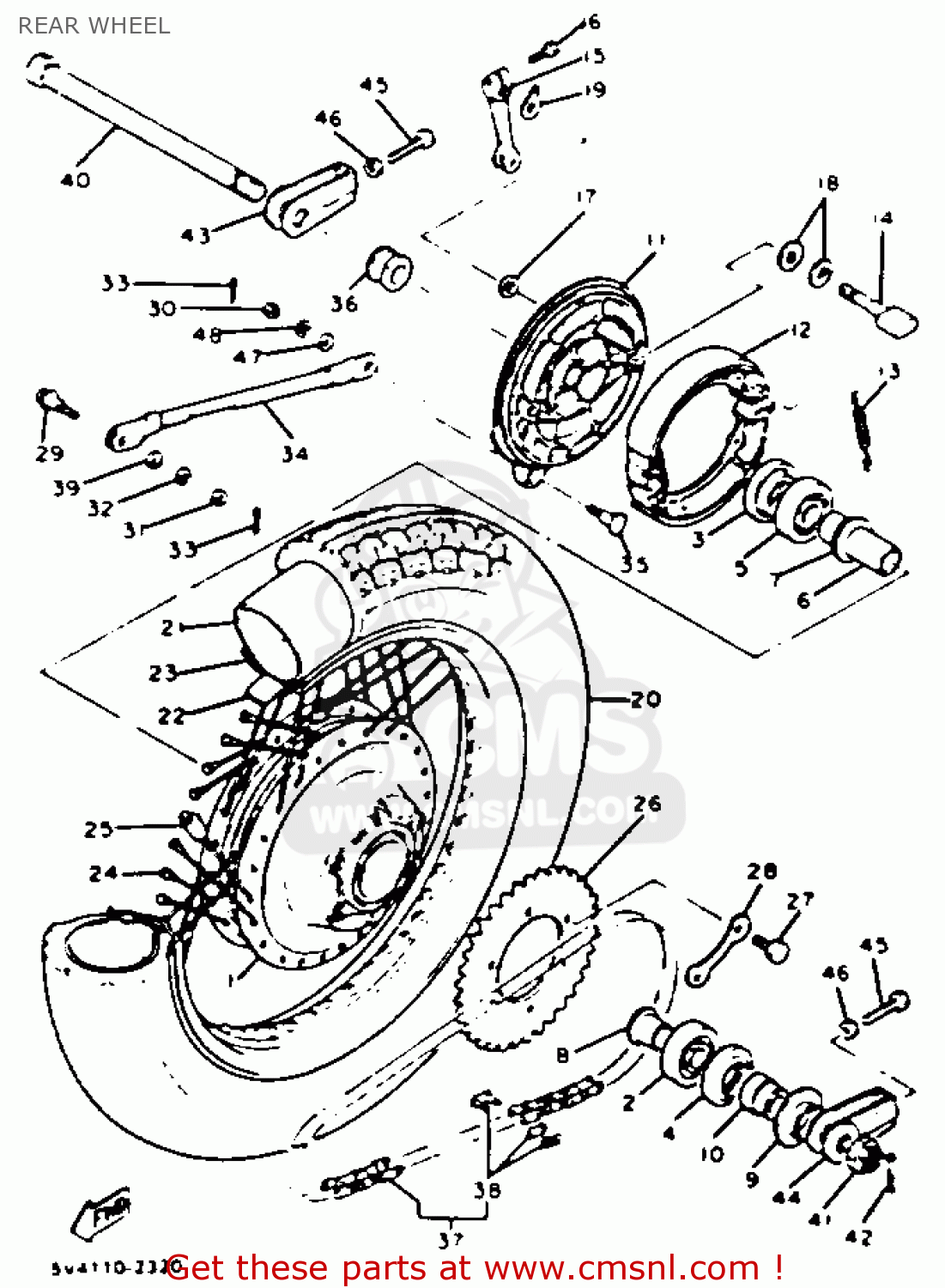 Yamaha XS650S HERITAGE SPECIAL 1983 (D) USA REAR WHEEL - buy original ...