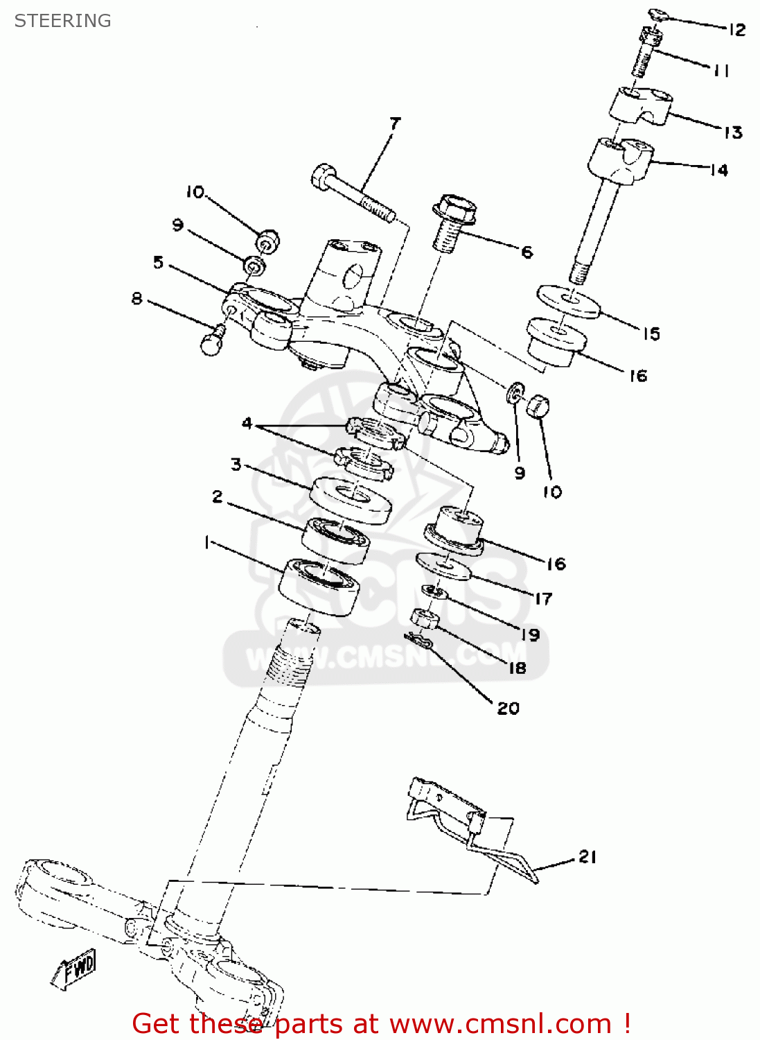 Yamaha XS750 1979 USA CANADA STEERING - buy original STEERING spares online