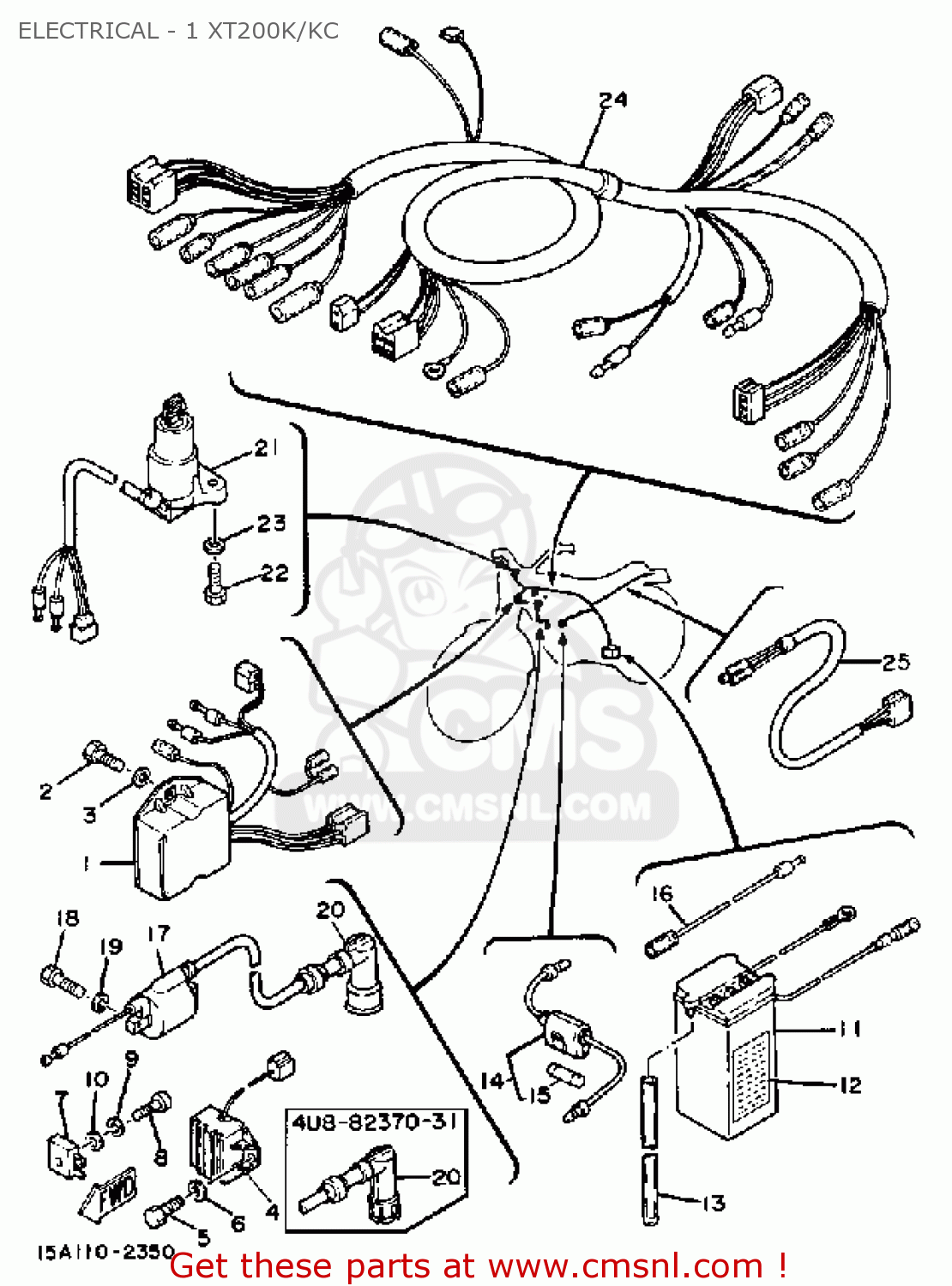 Yamaha XT200 DUAL PURPOSE 1983 (D) USA ELECTRICAL - 1 XT200K/KC - buy ...