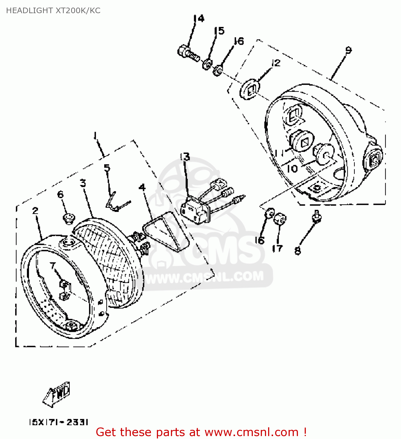 Yamaha Yamaha XT200 DUAL PURPOSE 1983 (D) USA parts lists and schematics