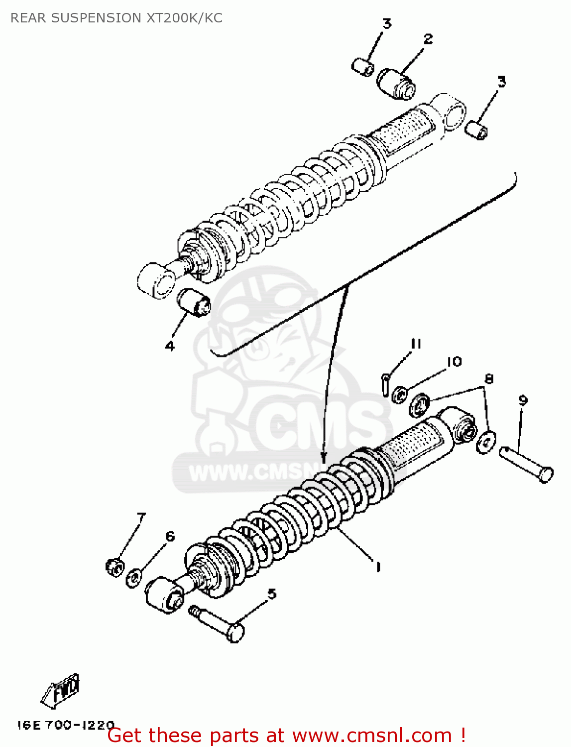 Yamaha XT200 DUAL PURPOSE 1983 (D) USA REAR SUSPENSION XT200K/KC - buy ...