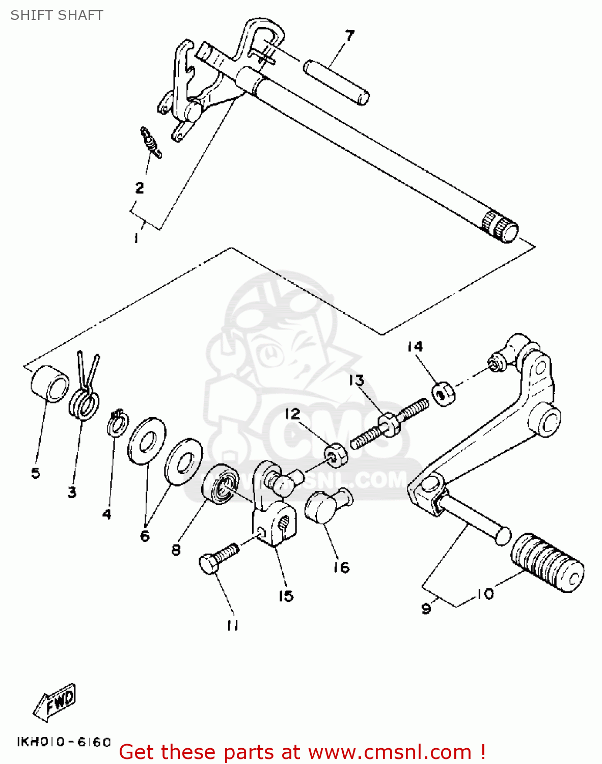 Yamaha XT225 XT225C 1992 (N) USA CALIFORNIA SHIFT SHAFT - buy original ...