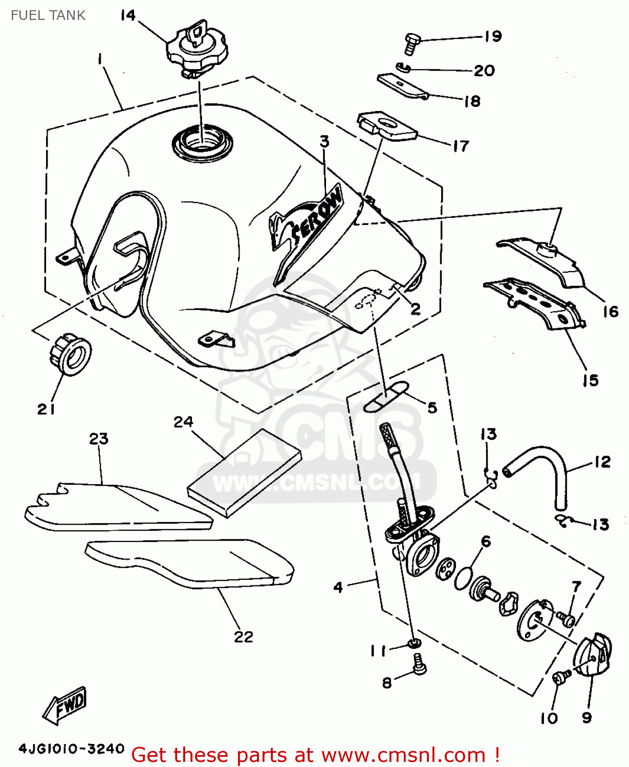 Yamaha XT225 XT225C 1994 (R) USA CALIFORNIA FUEL TANK - buy original ...