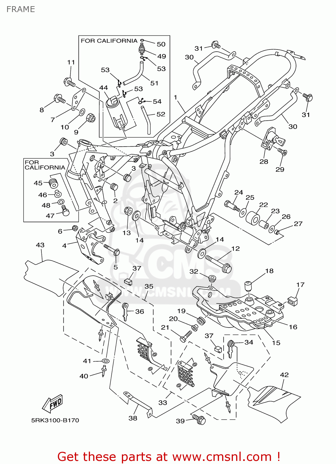 Yamaha XT225 XT225C 2003 (3) USA CALIFORNIA FRAME - buy original FRAME ...