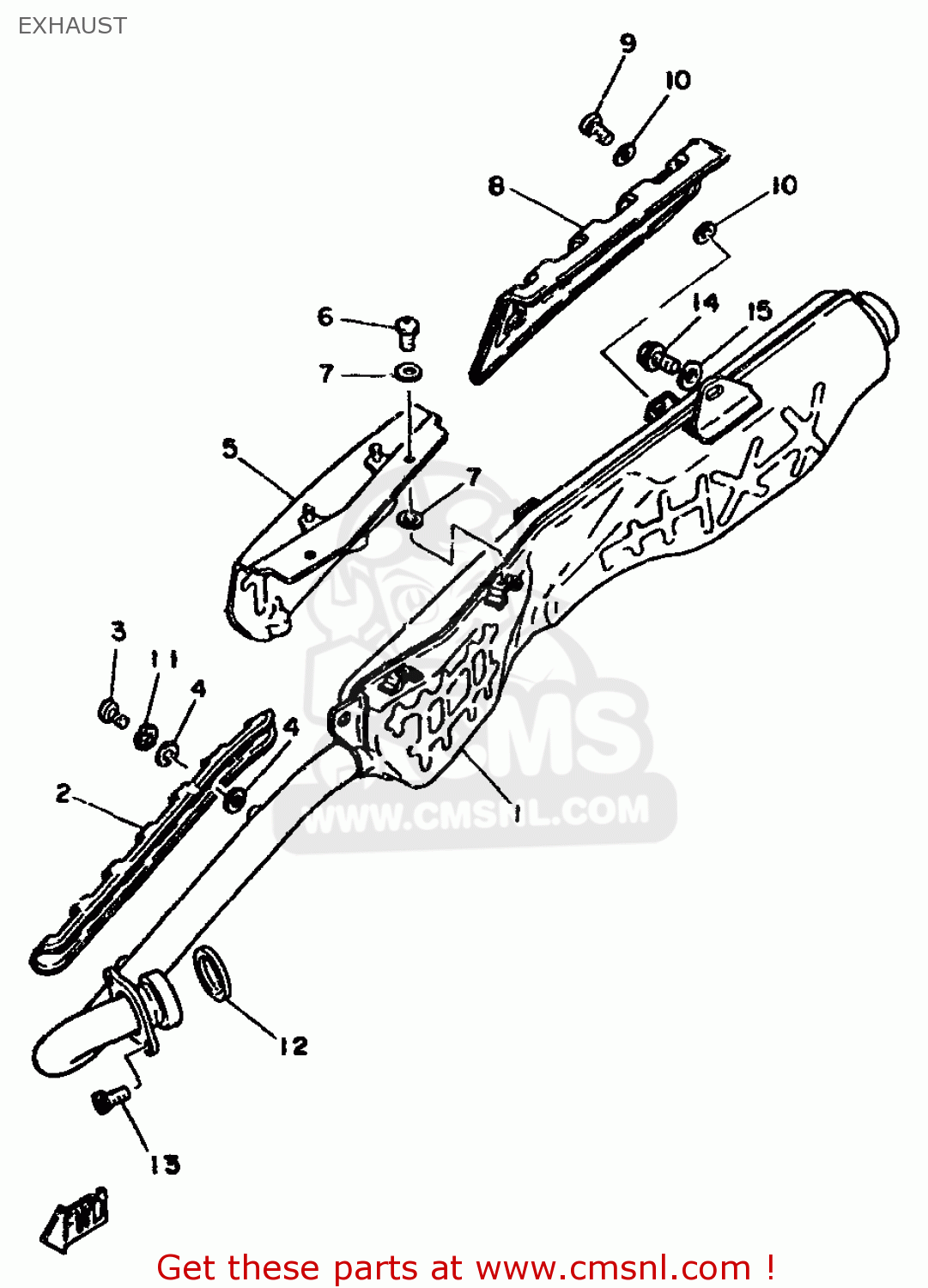 Yamaha XT250 1981 5G4 EUROPE 215G4-300E1 EXHAUST - buy original EXHAUST ...