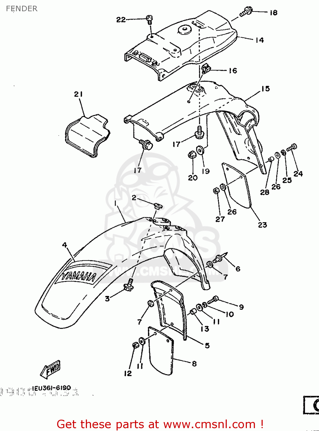 Yamaha XT250 1986 1EU SWITZERLAND 261EU-361E1 FENDER - buy original ...