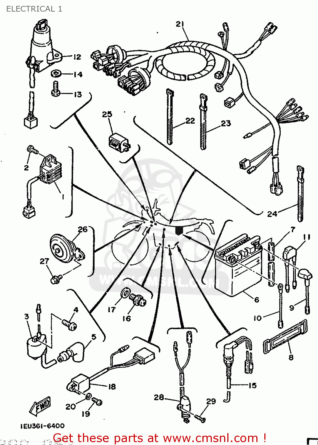 Yamaha XT250 1986 1EU SWITZERLAND 261EU-361E1 parts lists and schematics