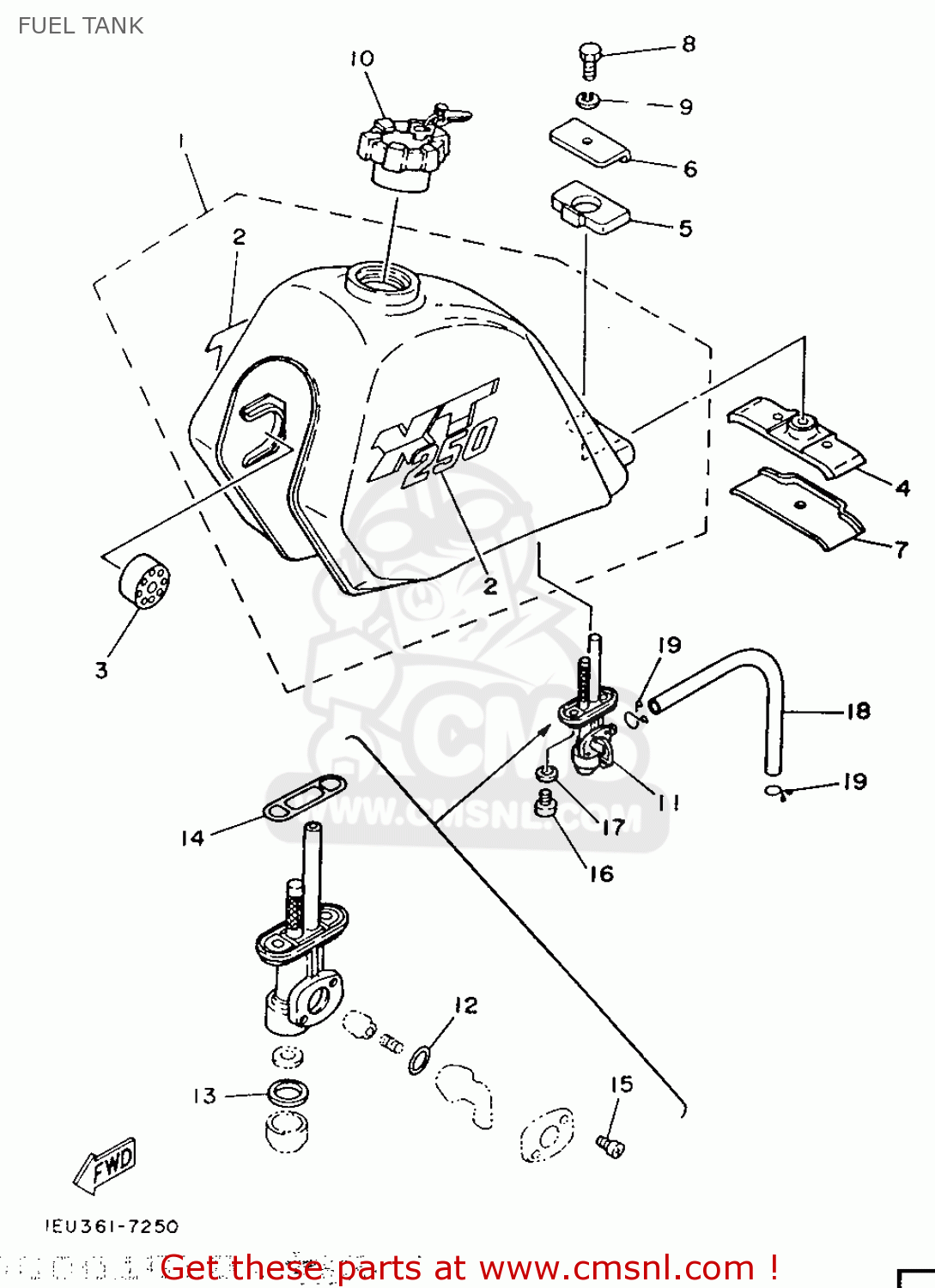 Yamaha XT250 1987 1EU SWITZERLAND 271EU-361E1 FUEL TANK - buy original ...