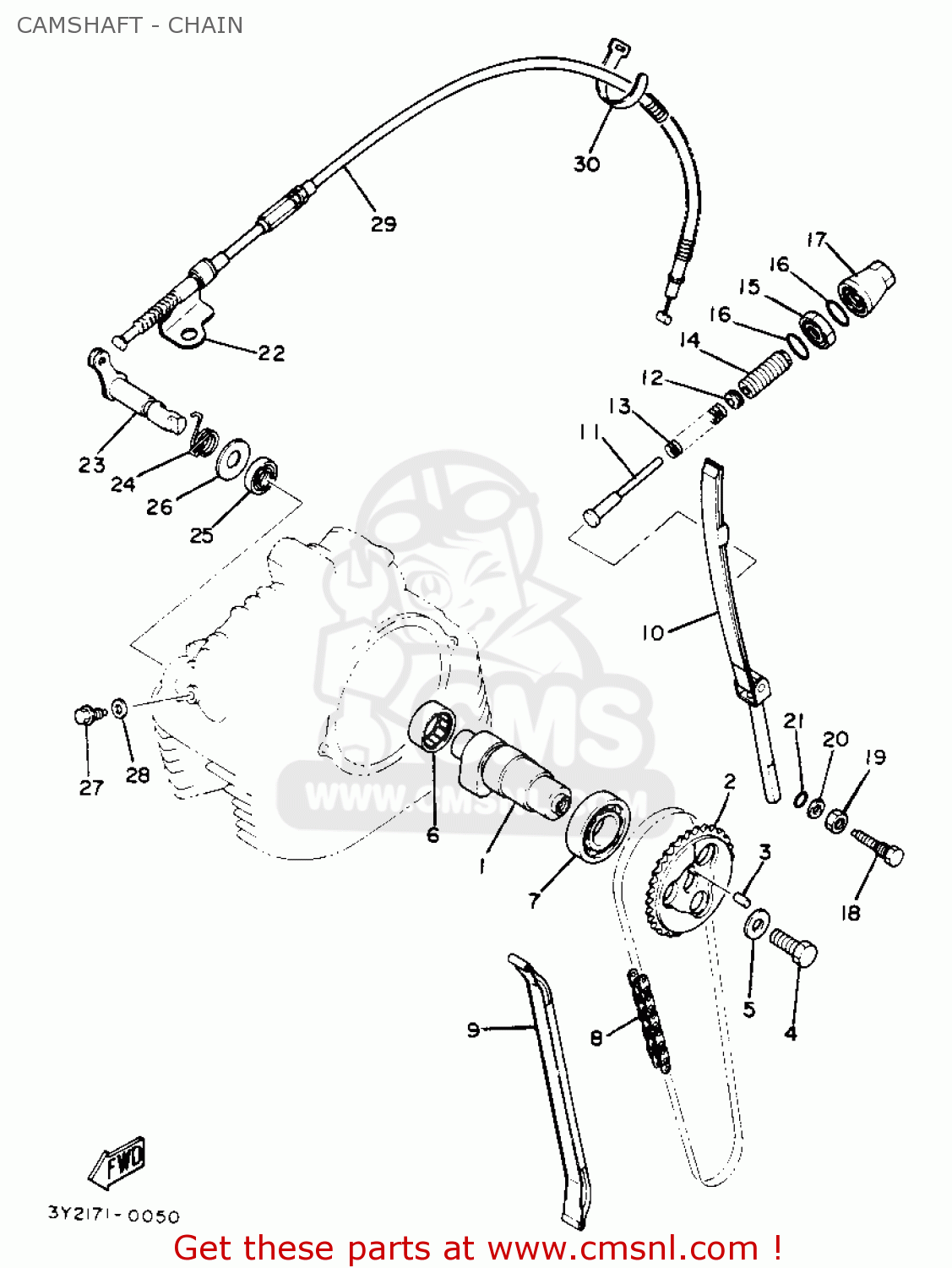 Yamaha XT250 DUAL PURPOSE 1982 (C) USA CAMSHAFT - CHAIN - buy original ...