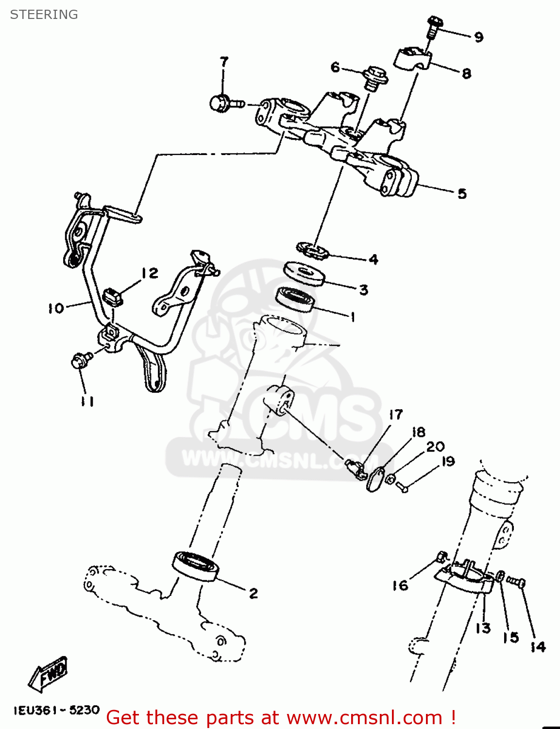 Yamaha XT350 1986 55V EUROPE 2655V-300E1 STEERING - buy original ...