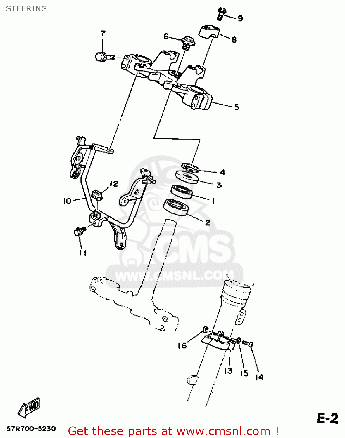 Yamaha XT350 DUAL PURPOSE 1985 (F) USA STEERING - buy original STEERING ...