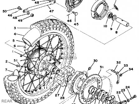 Yamaha XT500 1977 DUAL PURPOSE USA CANADA parts lists and schematics
