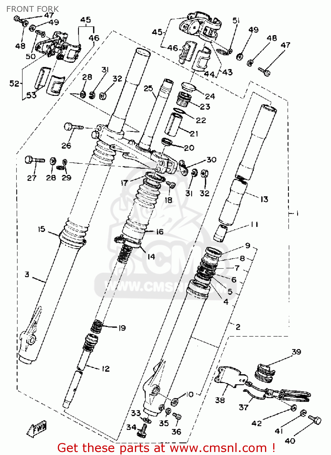Yamaha XT500 1981 DUAL PURPOSE USA FRONT FORK - buy original FRONT FORK ...