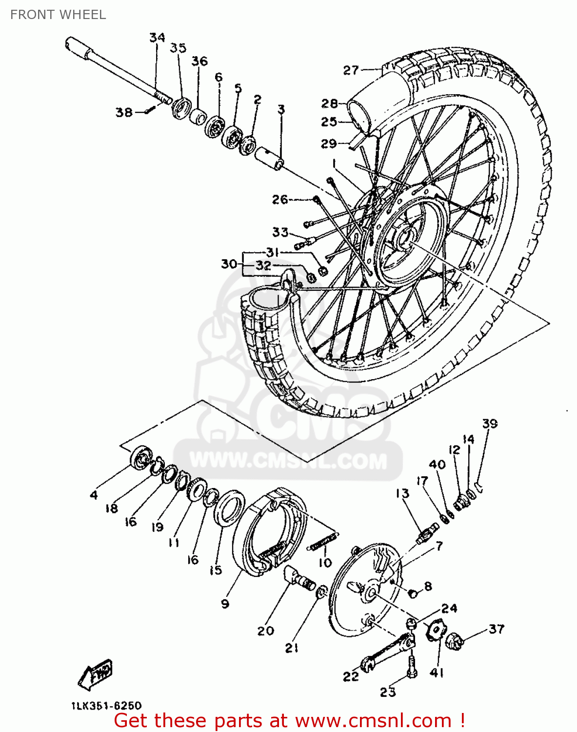 Yamaha XT500 1986 1LK FRANCE 261LK-351F1 FRONT WHEEL - buy original ...